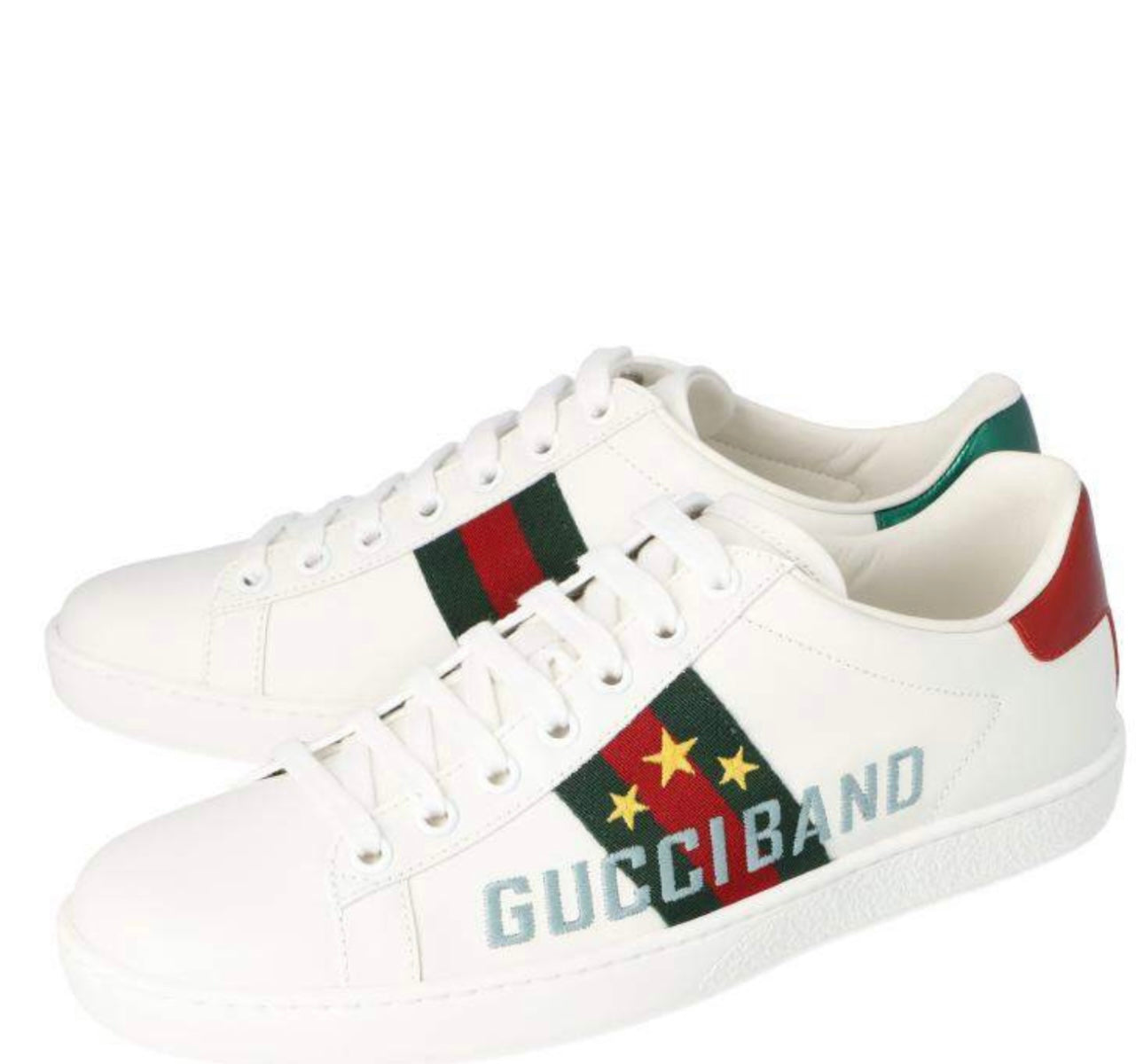 Gucci men’s Gucci White Leather Gucci Band Embroidery Ace Low-Top Snea ...