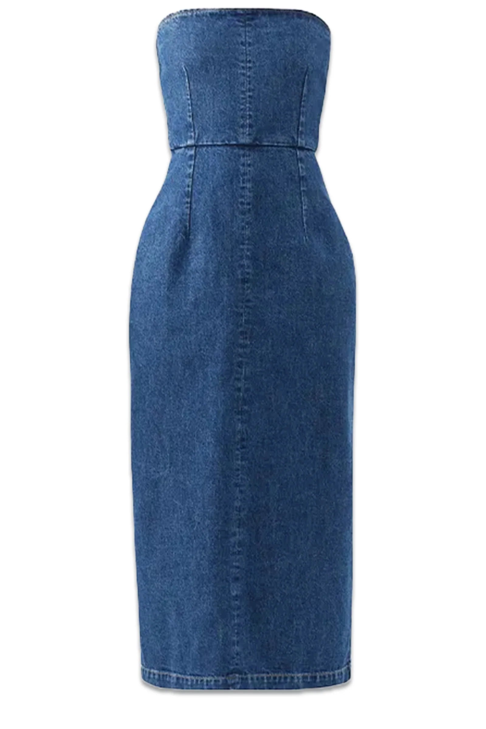 Raey Denim Strapless Maxi Dress