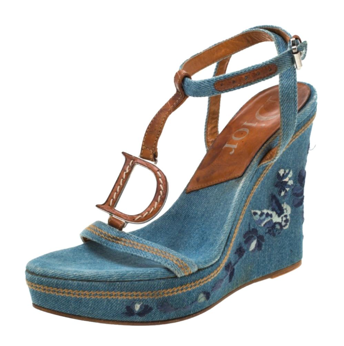 DIOR denim wedges – Shop Cares Closet